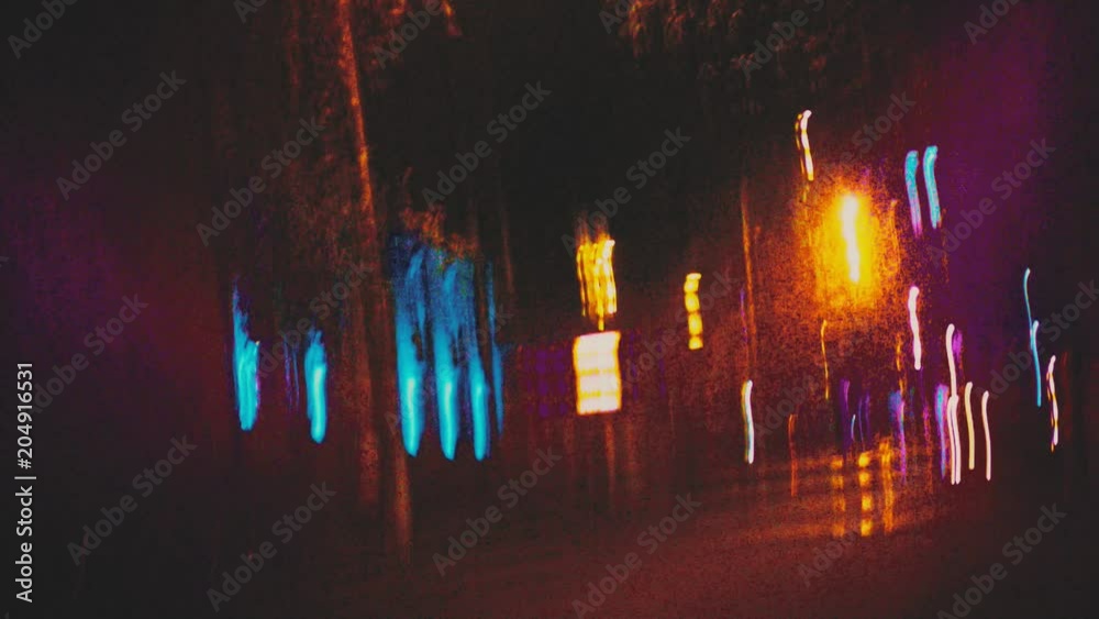 night urban streets dynamic hyper lapse motion. city animation ...