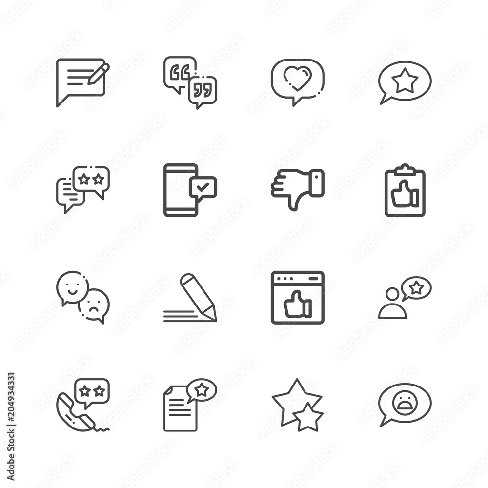 Premium Set of Testimonials Related Vector Line Icons. Contains such ...