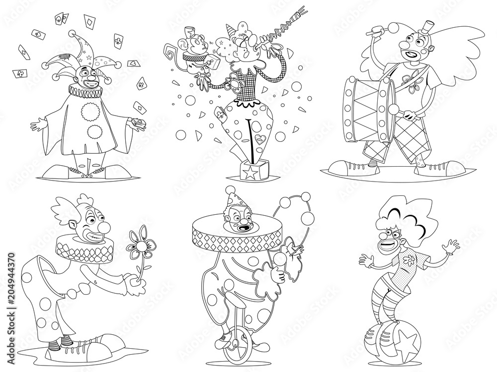Clown Coloring And Activity Pages