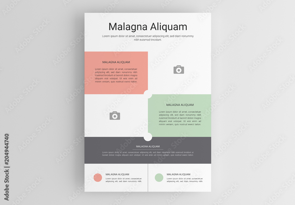 Promotion Flyer Layout with Multiple Sections Stock Template | Adobe Stock