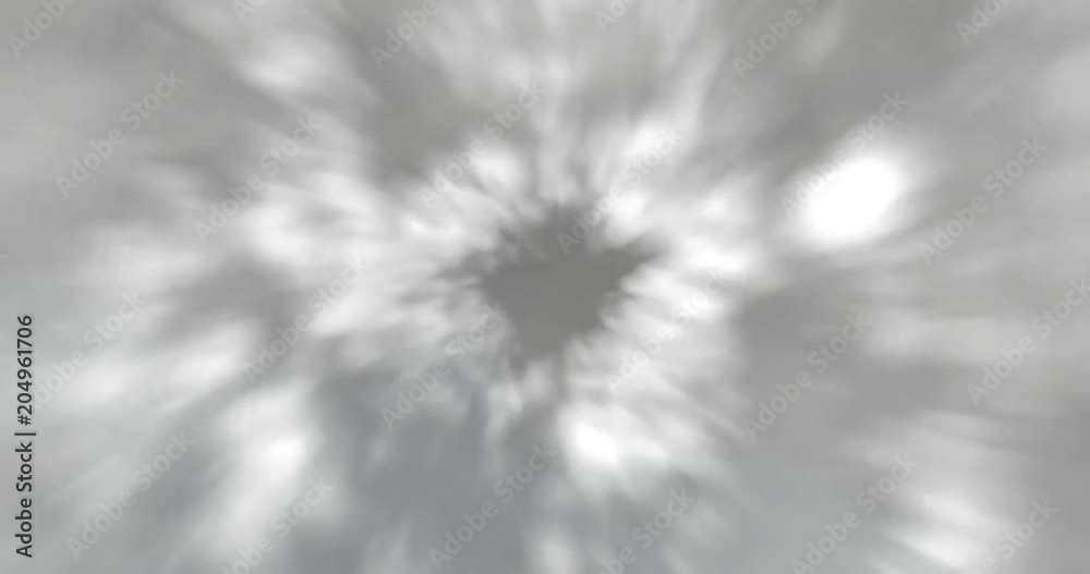 flight flying over white clouds with hyper speed on blur map with ...