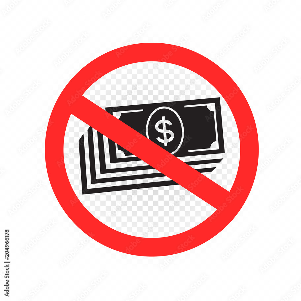 no cash sign symbol icon Stock Vector | Adobe Stock