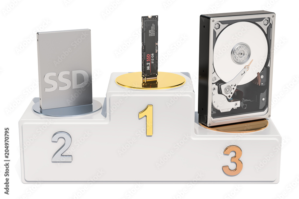 Solid state drive SSD, Hard Disk Drive HDD and M2 SSD ratings concept ...