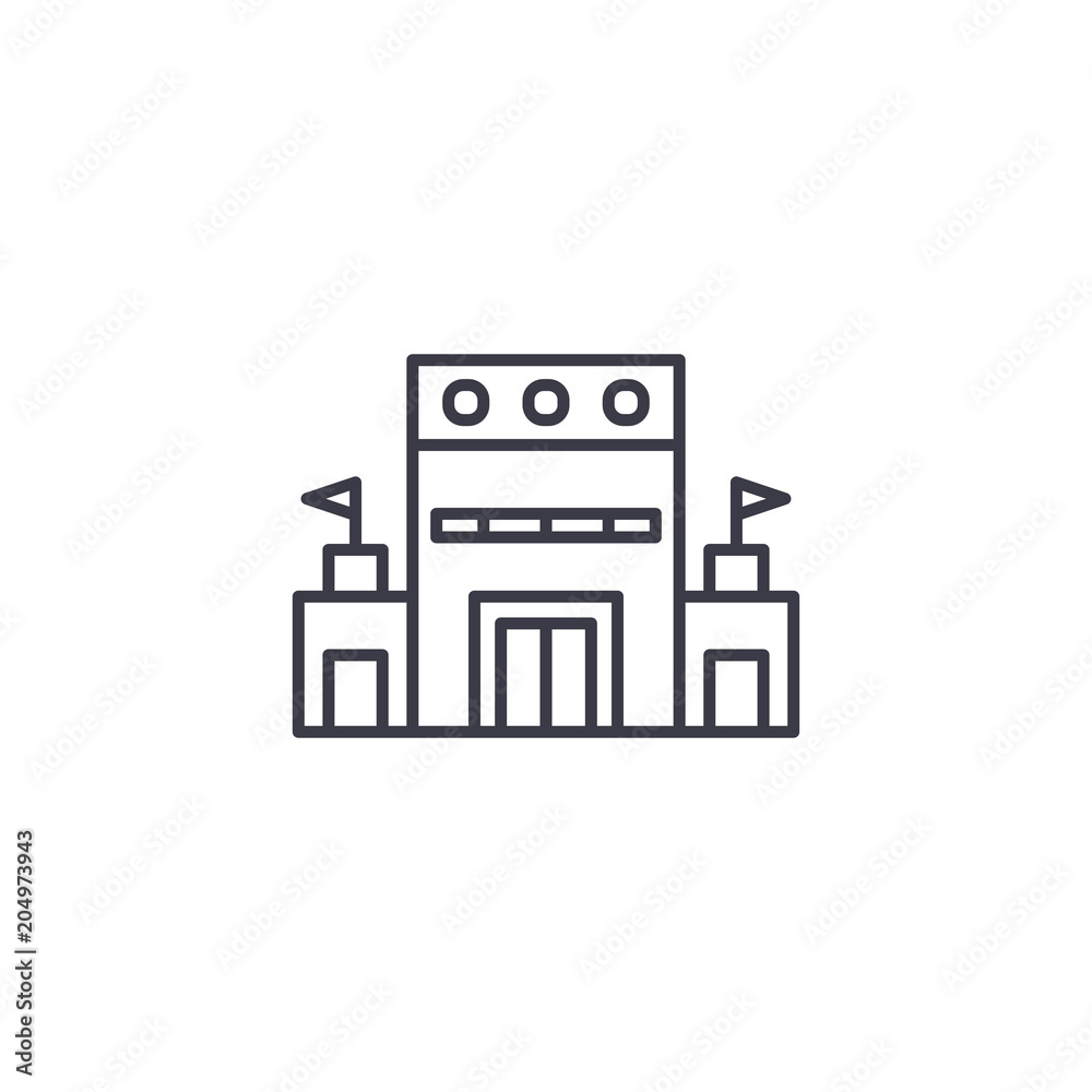Administrative goverment building linear icon concept. Administrative ...