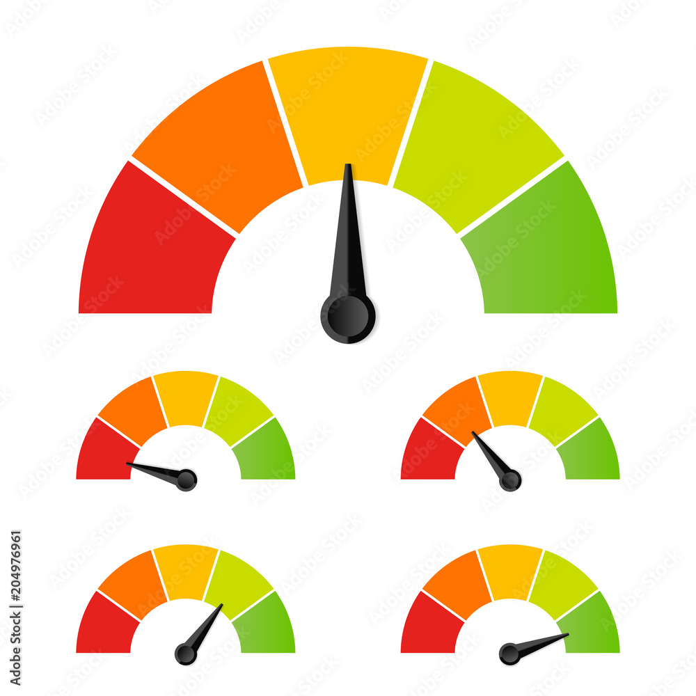 Creative vector illustration of rating customer satisfaction meter ...