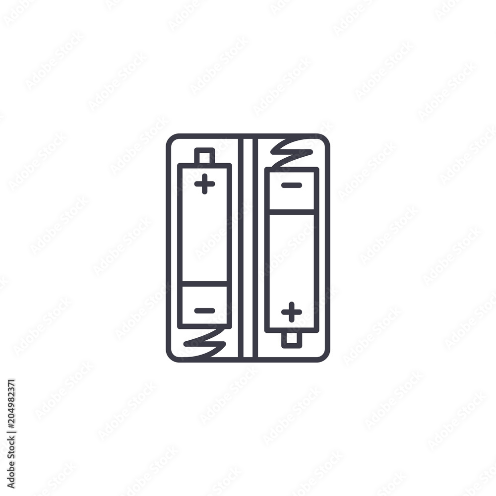Battery module linear icon concept. Battery module line vector sign ...