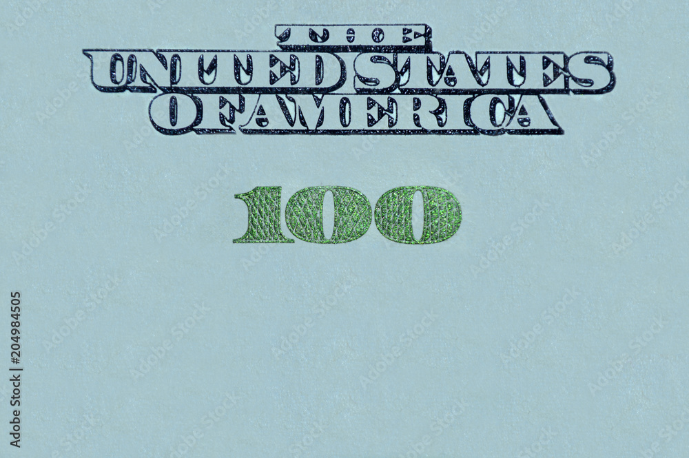 sign with a banknote 100 dollars on a gray background Stock Photo ...
