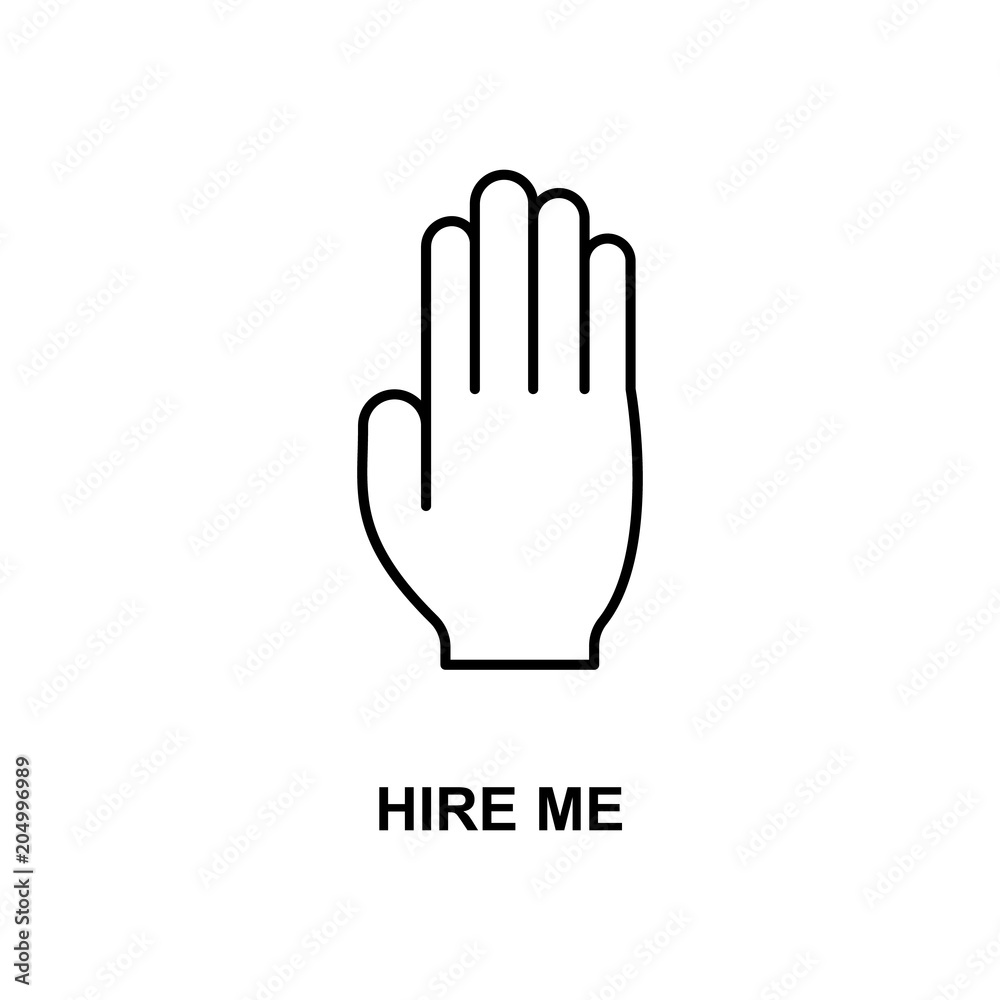 hire me hand icon. Element of simple web icon with name for mobile ...