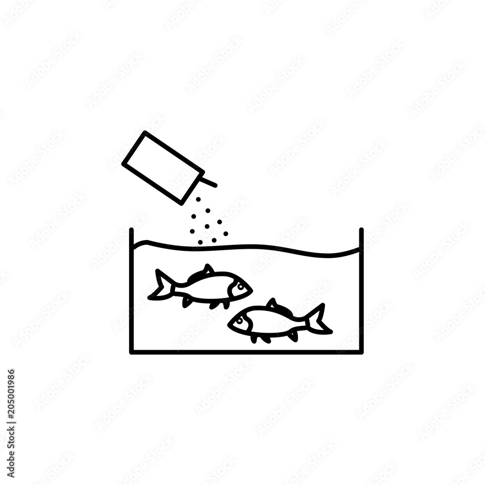 feeding fish in an aquarium icon. Element of fishing industry icon for ...