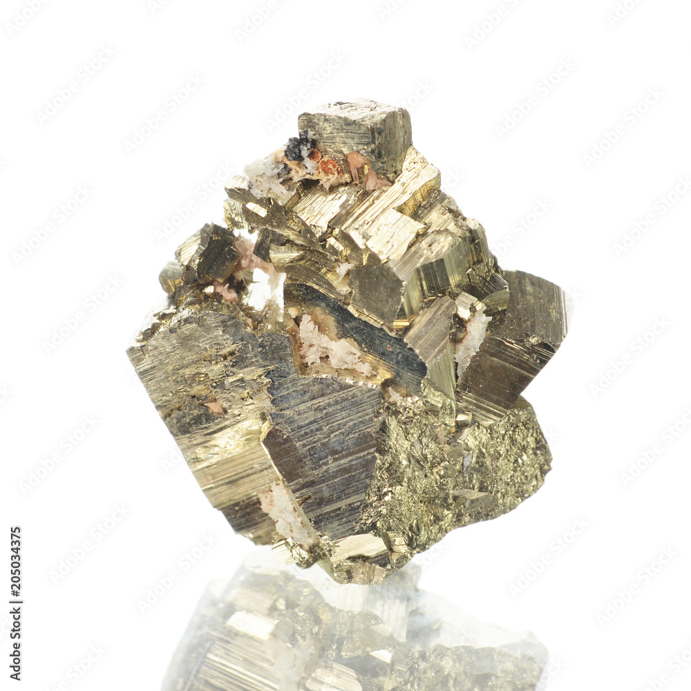 macro shooting of natural mineral rock specimen - pirite,stone on an ...