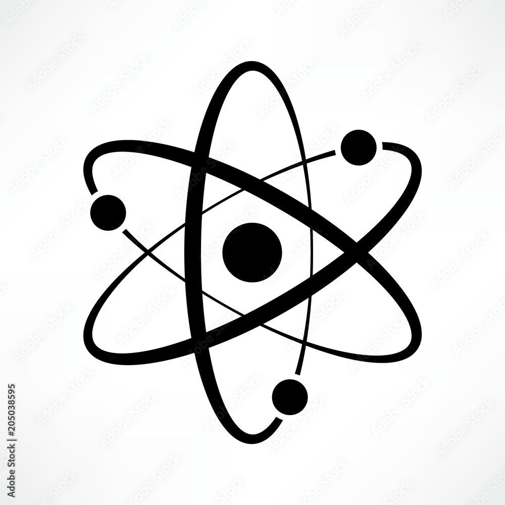 Atom icon vector. Logotype. Symbol Stock Vector | Adobe Stock