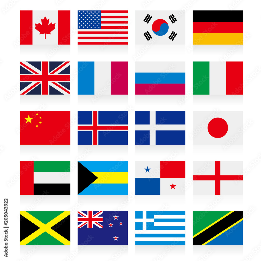 National flag set design Stock 벡터 | Adobe Stock