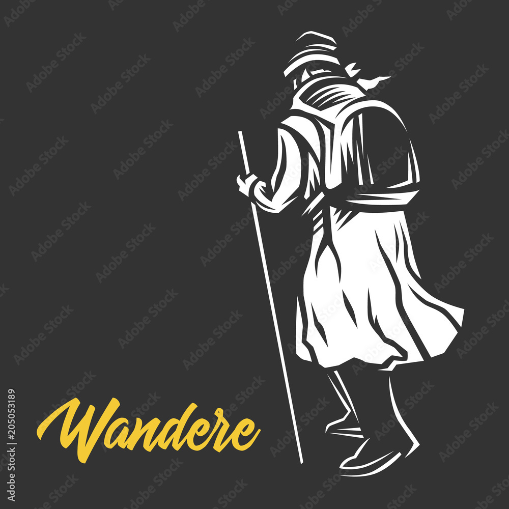 Wandere, Wanderer, vector illustration. Stock Vector | Adobe Stock