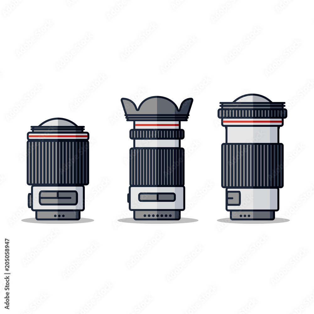 Flat Camera Lens Icon