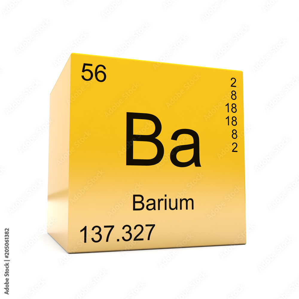 Barium chemical element symbol from the periodic table displayed on ...