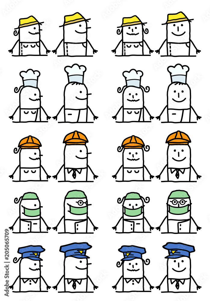 Cartoon Characters Set - Jobs and Occupations Stock Vector | Adobe Stock