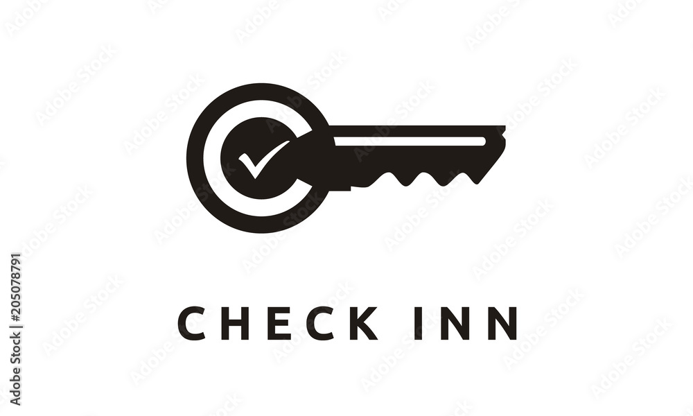 Key check mark initial C Check Inn / Check list logo design inspiration ...