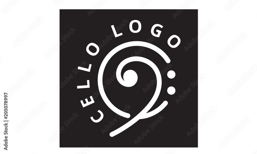 Initial Letter C Cello Bass Clef Music instrument logo design ...