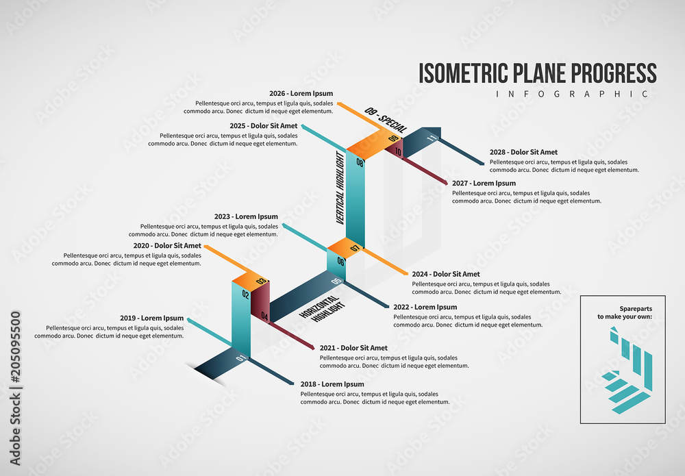 Modelo de 3D Path Timeline Layout do Stock | Adobe Stock