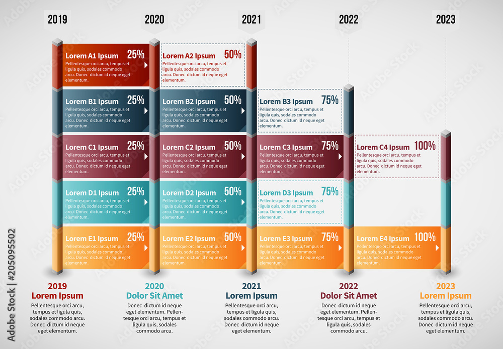 Stacked Sections Bar Graph Layout Stock Template | Adobe Stock
