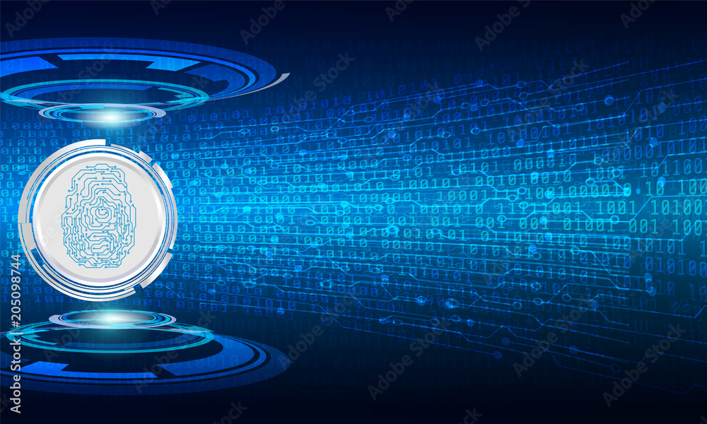 Hi Technology Sci fi Cyber Security Concept Vector Background. Abstract ...