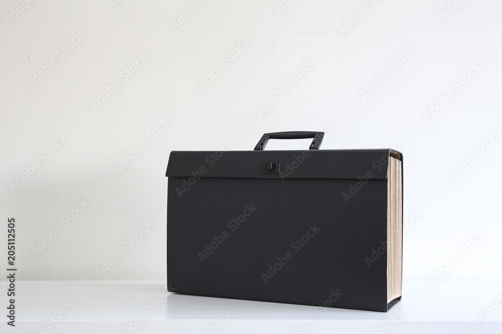 Black documents foder in a white background, negative space Stock Photo ...