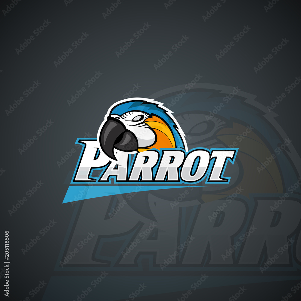 Parrot logo template. High resolution vector image Stock Vector | Adobe ...