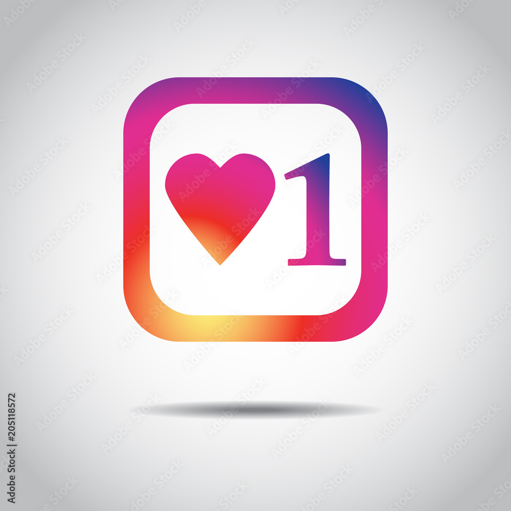 Vector illustration. New Counter Notification Icon Instagram. Follower ...