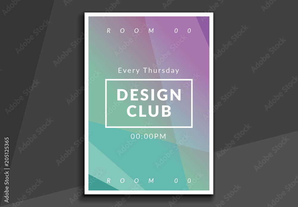 Poster Layout with Geometric Gradient Elements Stock Template | Adobe Stock
