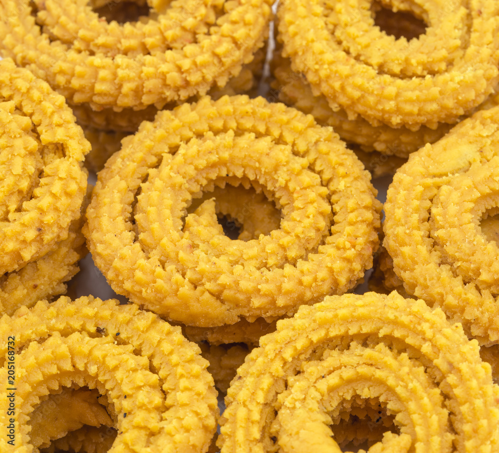 Indian Traditional Deep Fried Snack Chakli Also Called Chakali, Chakri ...