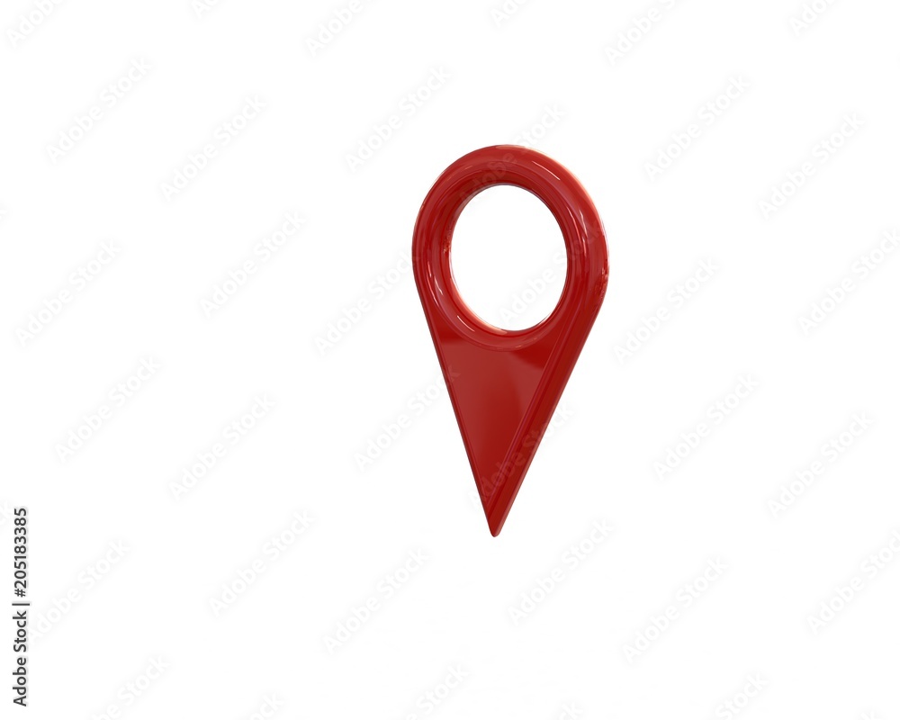 LOCATION pin glossy red arrow. The concept of tagging a sign landmark ...