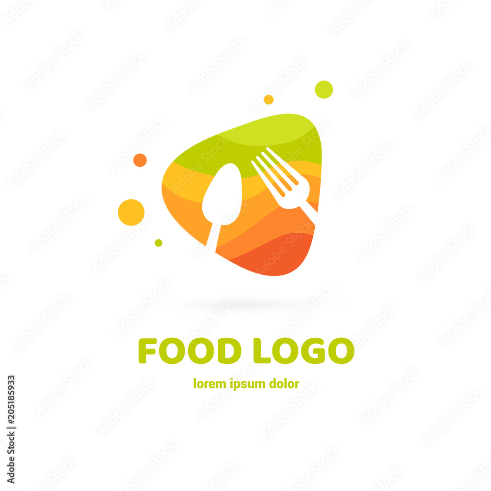Modern minimalistic vector logo of food. Vector illustration. Food Logo ...
