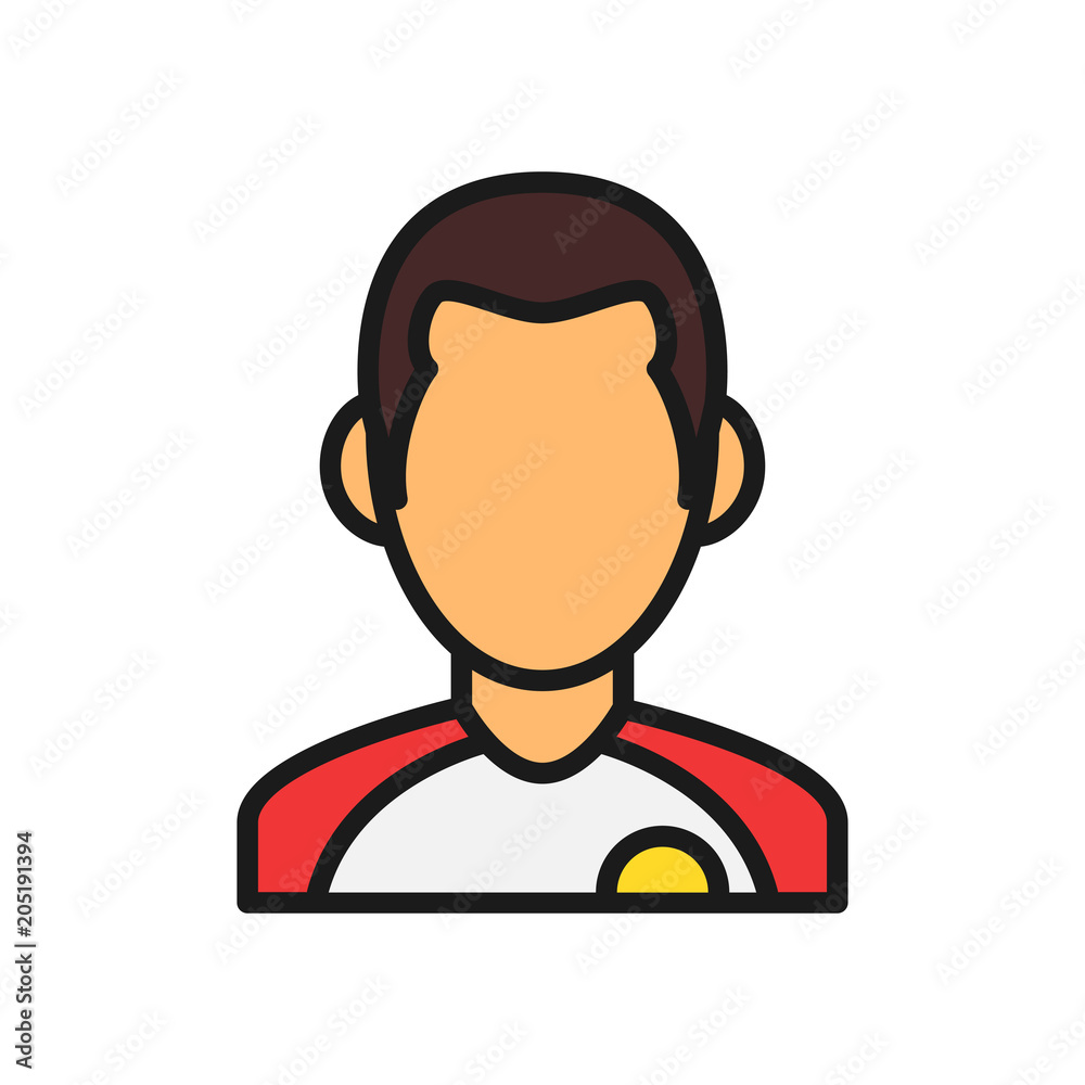 football player icon. athlete man illustration. simple outline style ...