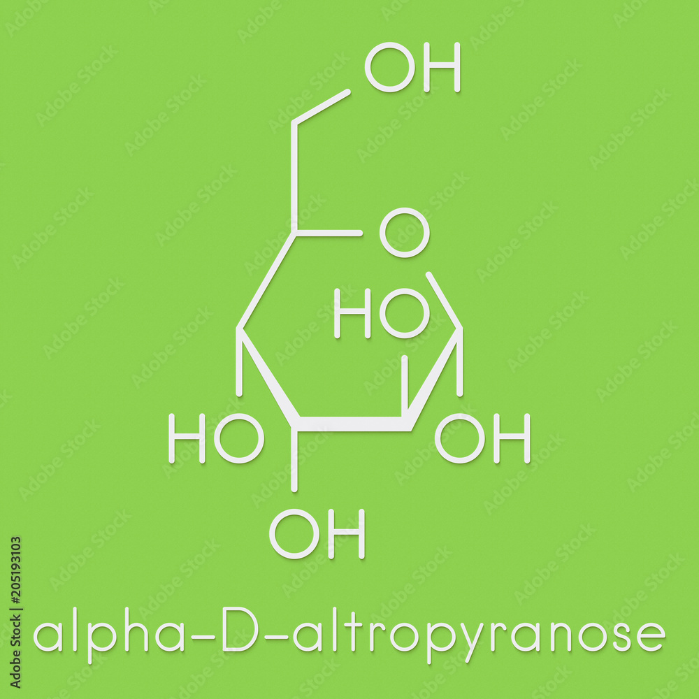 Altrose sugar molecule (alpha-D-altropyranose form). Skeletal formula. Stock Illustration ...
