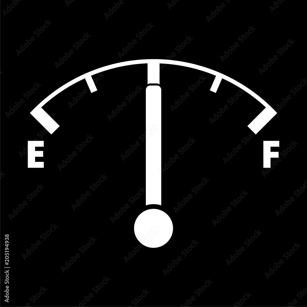 Fuel gauge icon, Full gas tank on dark background Stock Vector | Adobe ...