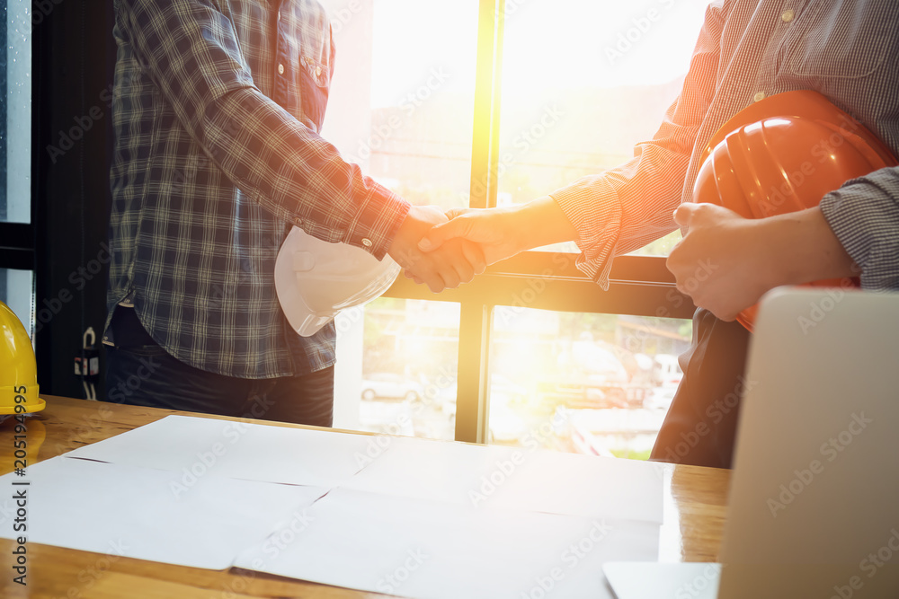 Business handshake executives to congratulate the join business ...