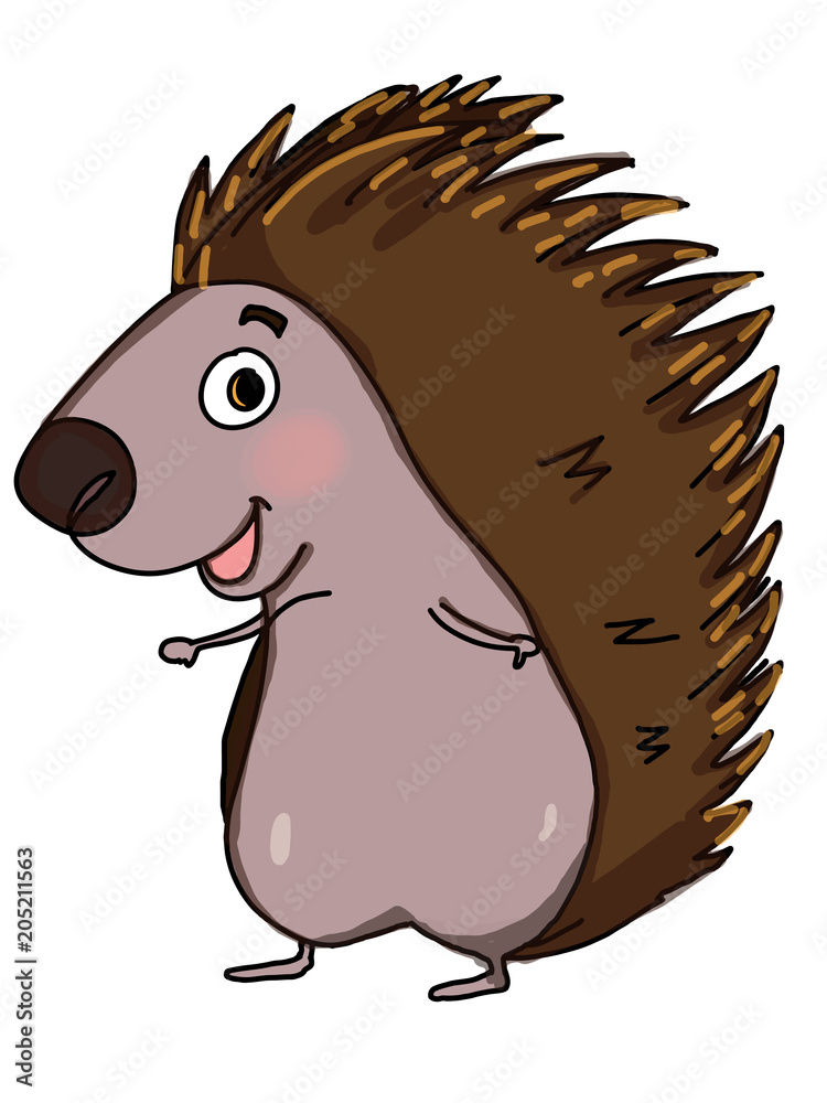 Hedgehog cartoon illustration Stock Illustration | Adobe Stock