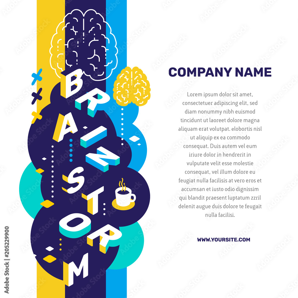 Brain Illustration Typography