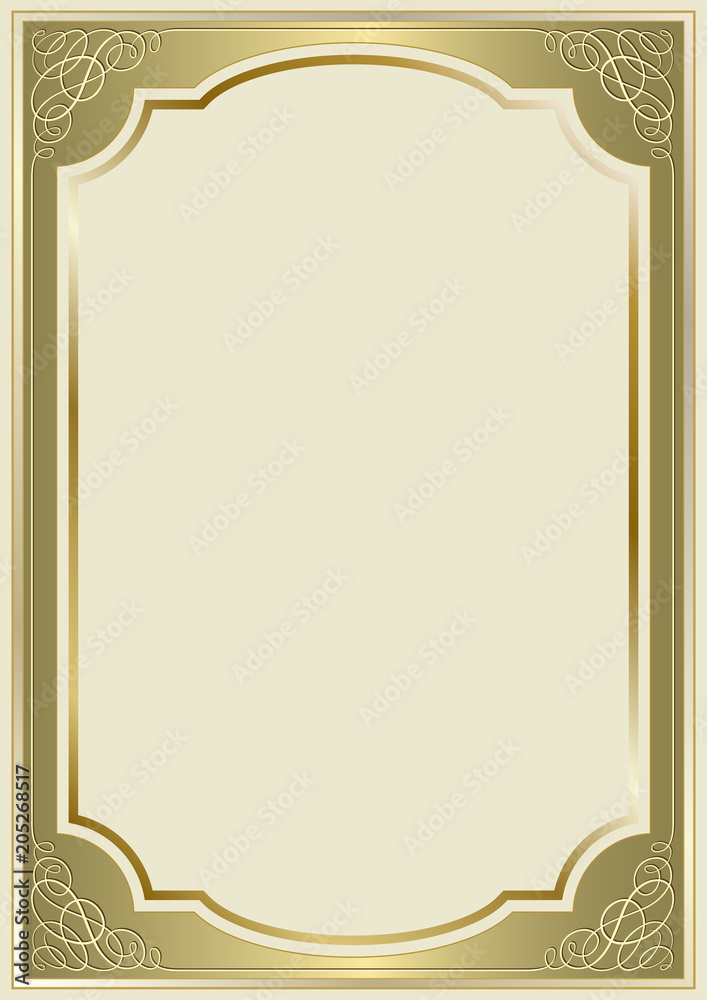 Decorative rectangular framework. Template for diploma, certificate ...