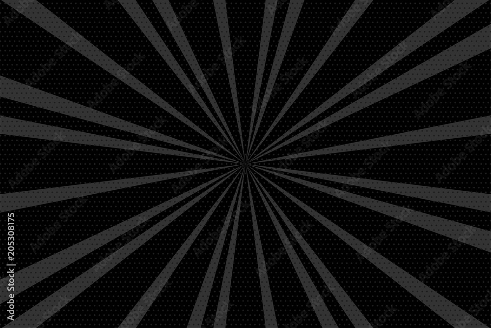 Pop art vintage radial line background. Halftone comic book backdrop ...