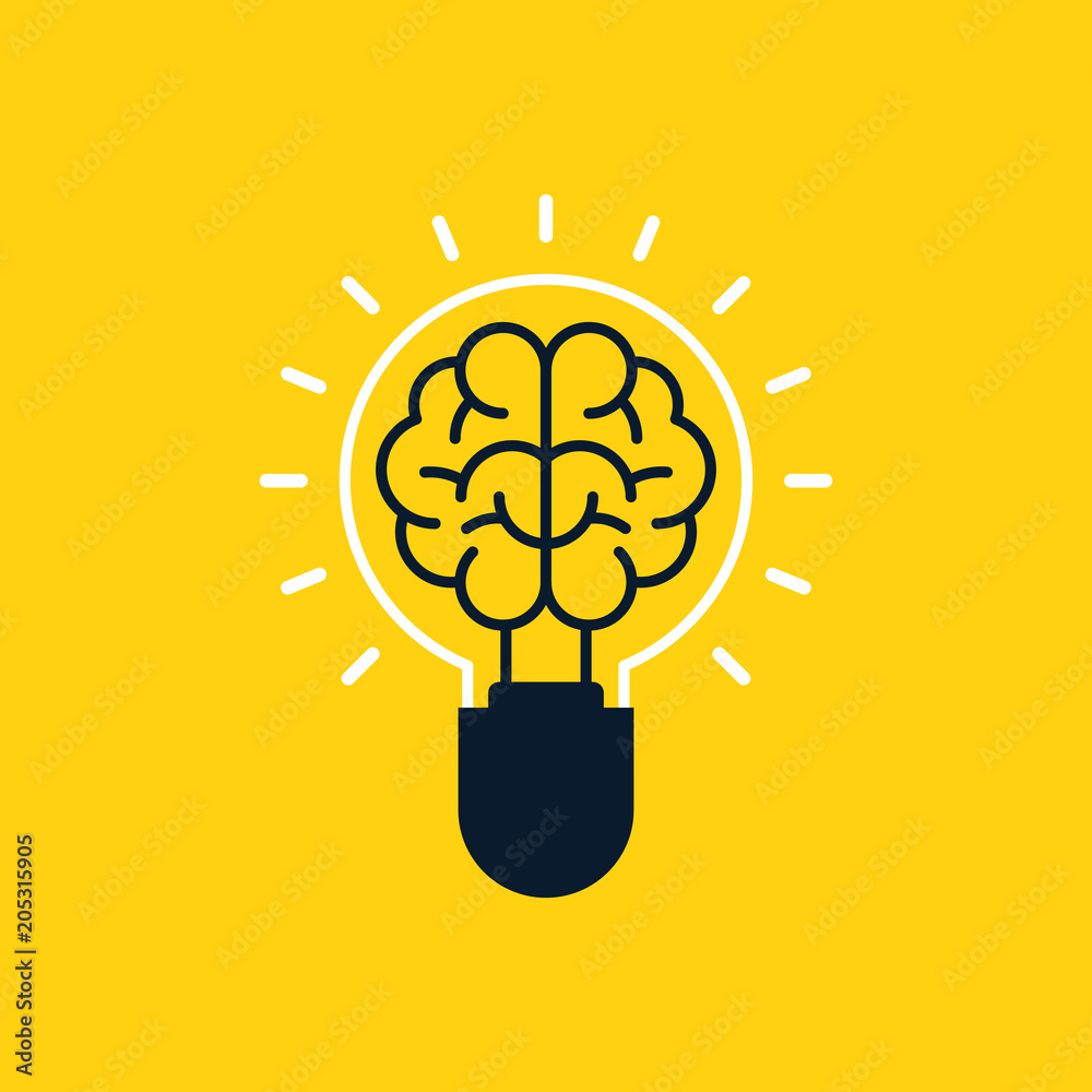 Creative thinking idea concept flat design Stock Vector | Adobe Stock