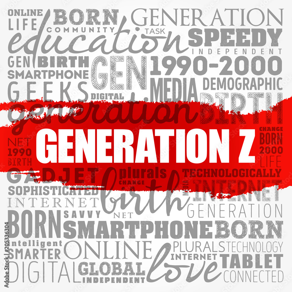 Generation Z Word Cloud collage, concept background Stock Vector ...