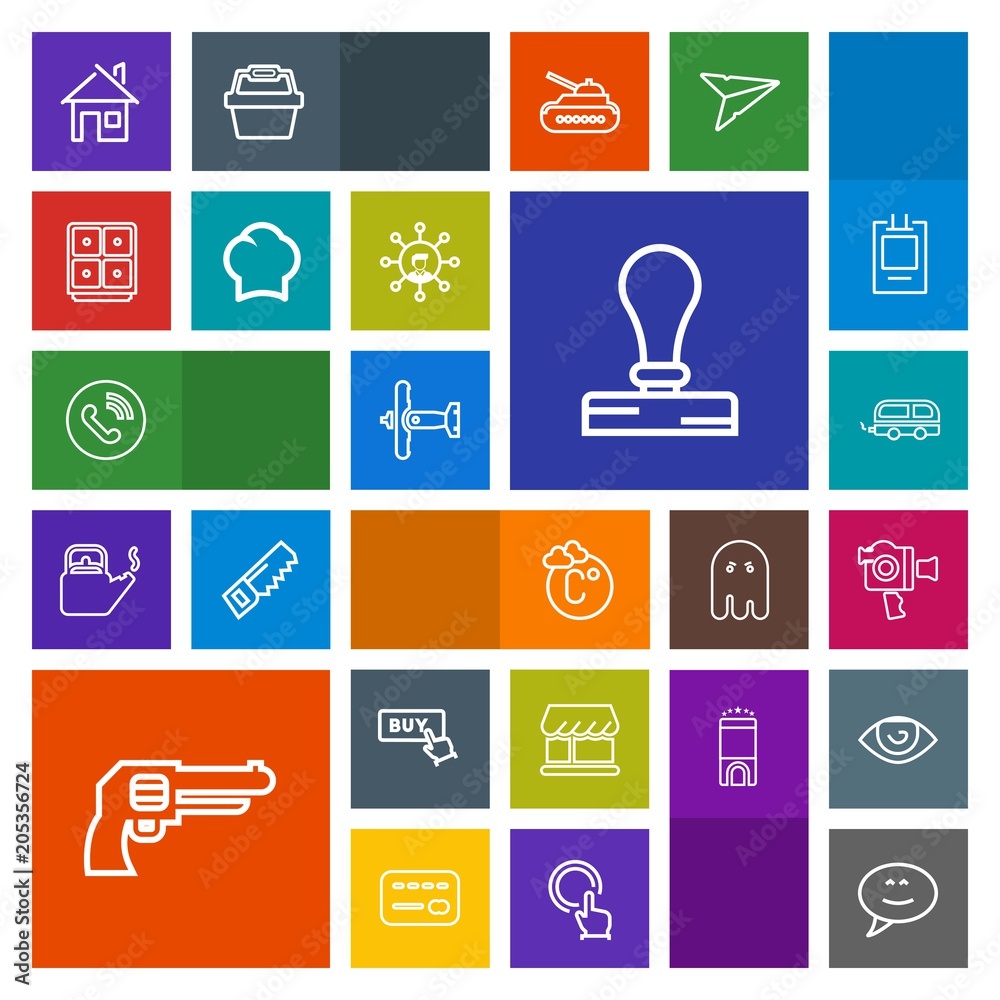 Modern, simple, colorful vector icon set with buy, temperature, button ...