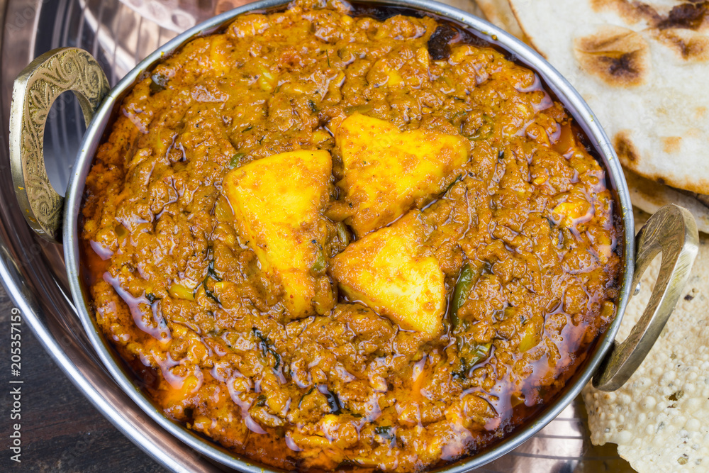 Indian Traditional Thali Food Kadai Paneer Served With Tandoori Roti or ...