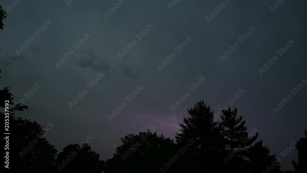 Slow motion footage of a sudden and violent thunder and lightning storm ...