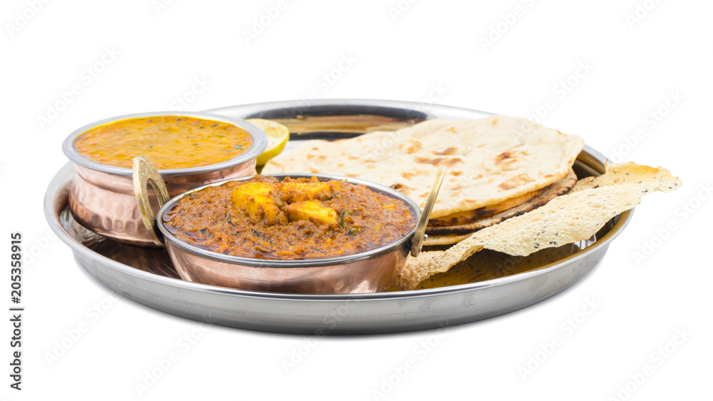Indian Traditional Thali Food Kadai Paneer Served With Dal Makhani ...