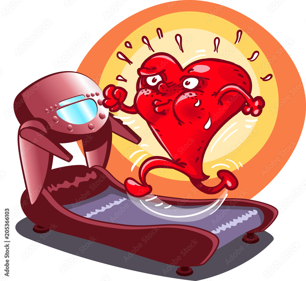 health exercise on treadmill cartoon style vector illustration Stock ...