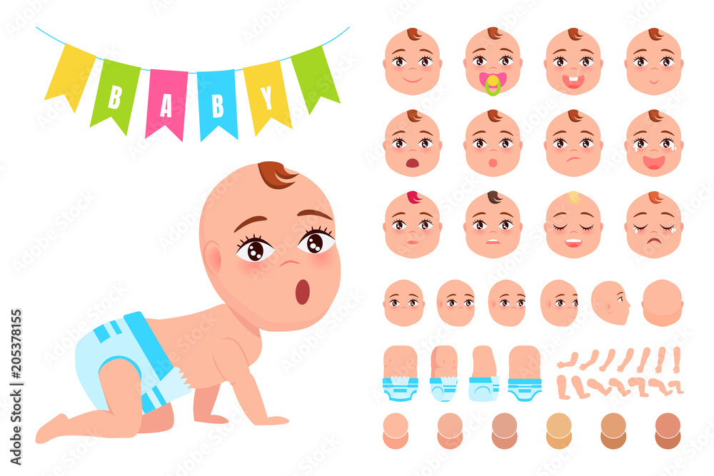 Vetor de Baby Constructor and Flags Vector Illustration do Stock ... Vetor de Baby Constructor and Flags Vector Illustration do Stock ...