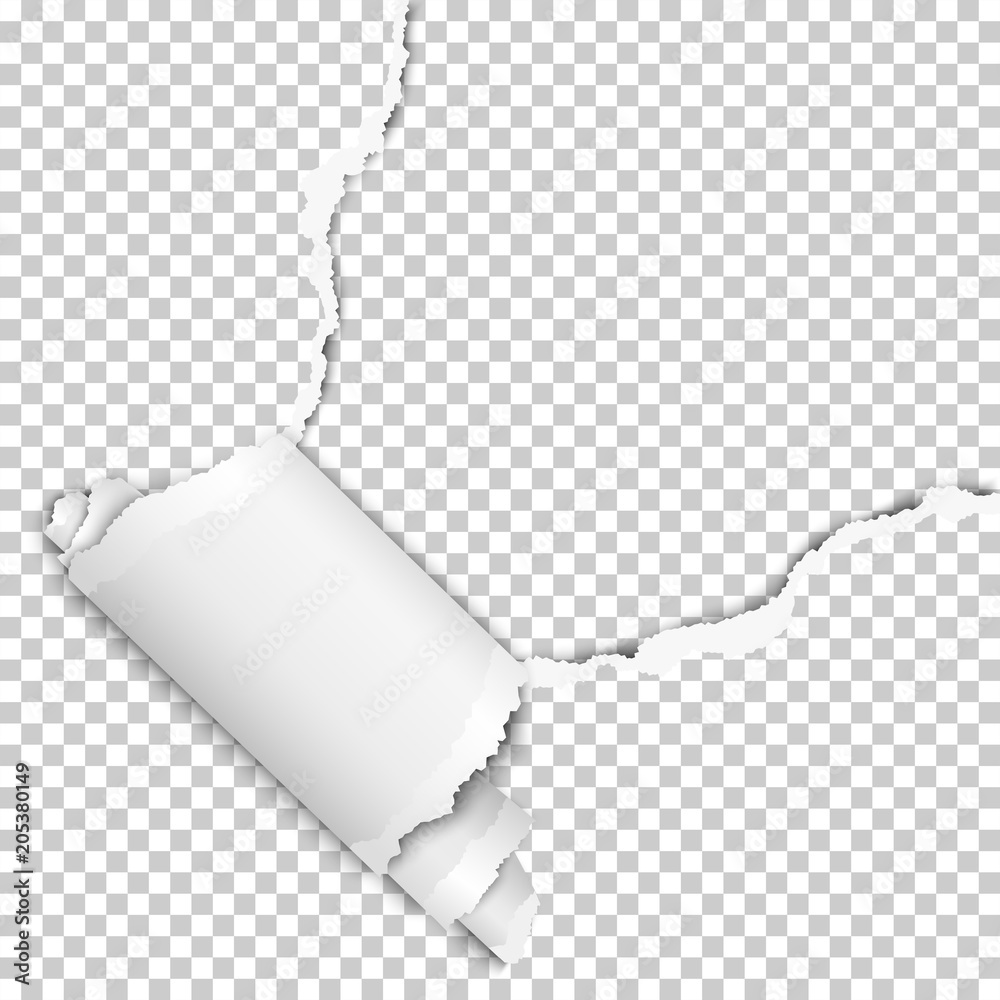 Vector torn upper right corner of sheet of transparent paper with curl ... Vector torn upper right corner of sheet of transparent paper with curl ...