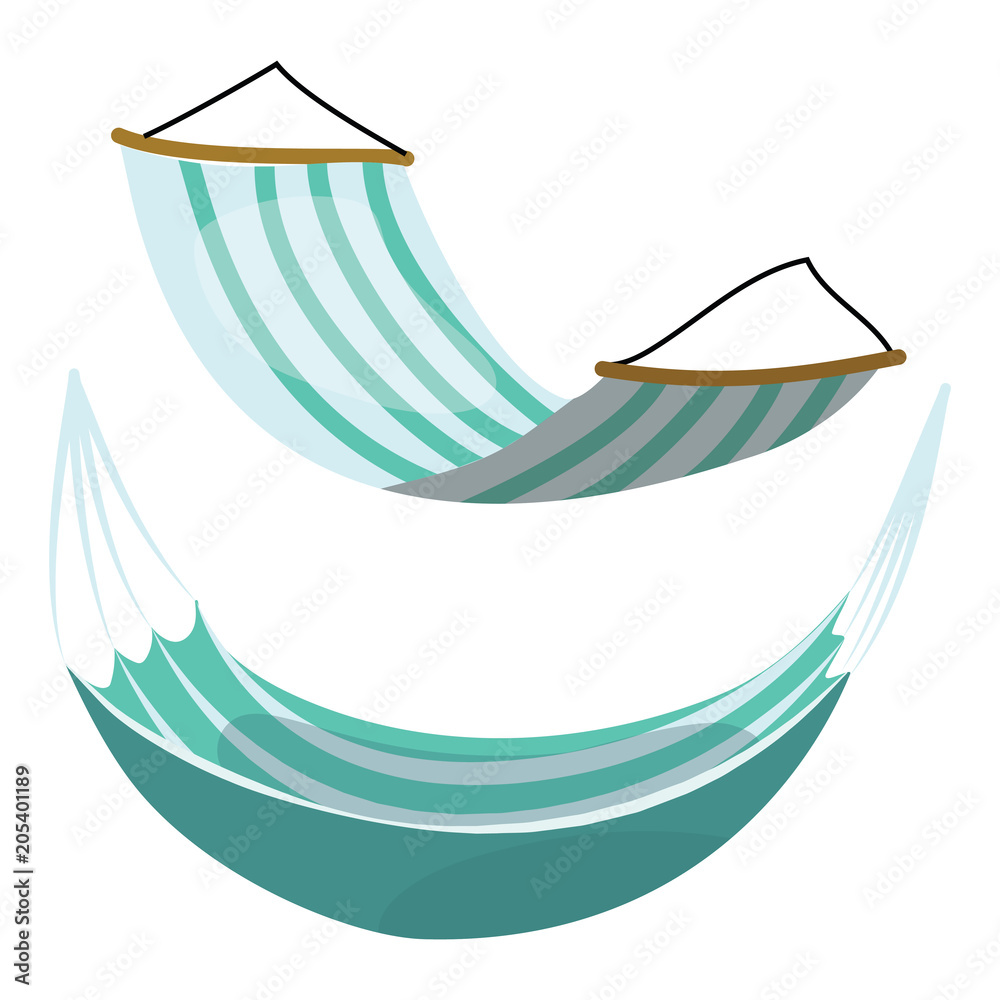 Set of cartoon hammocks. Collection of hammocks on a white background ...